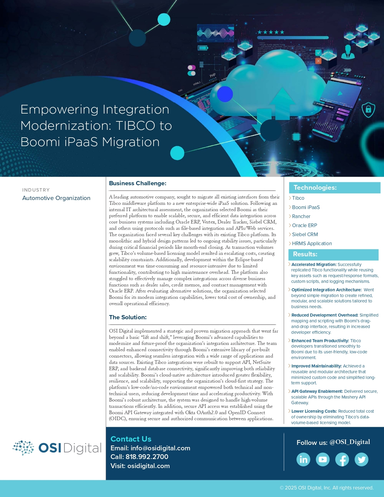 Data Sheet: Empowering Integration Modernization: TIBCO to Boomi iPaaS ...